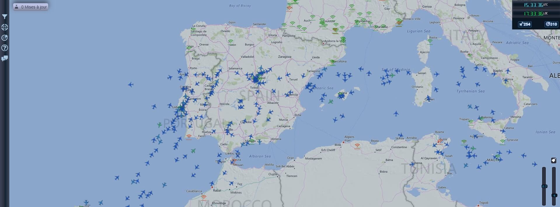 RadarVirtuel – tracker de los aviones en línea